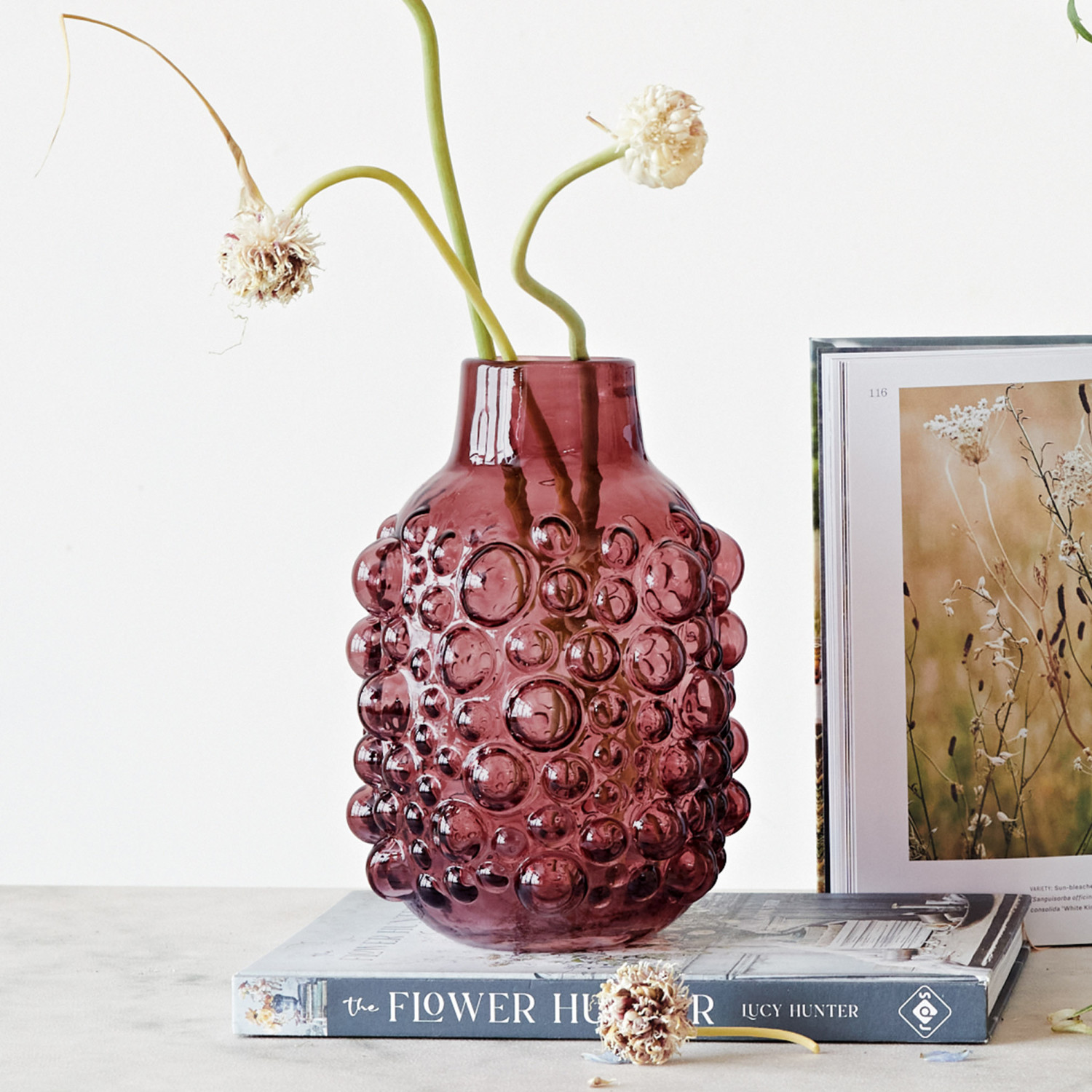 Glass Vase w/ Raised Dots