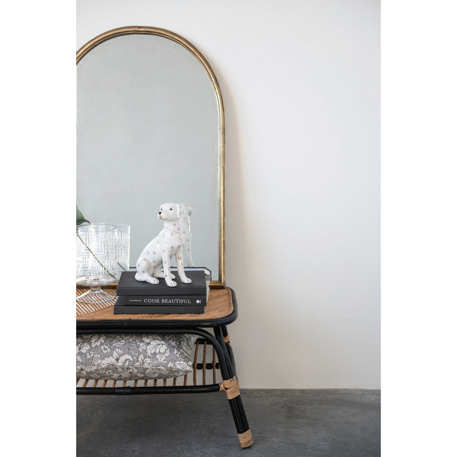 Arched Metal Framed Wall Mirror