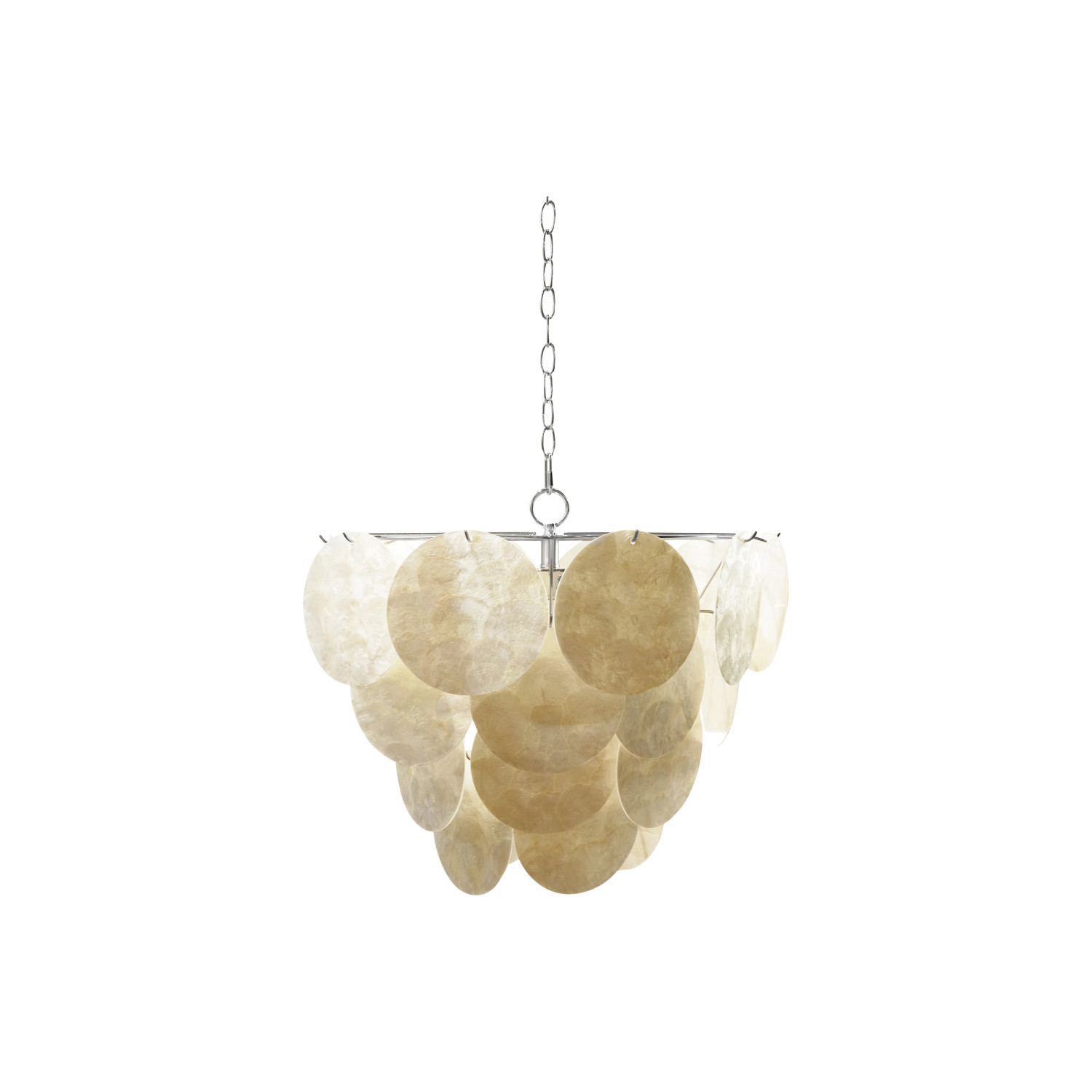 Natural Capiz Shell Pendant Lamp, Silver Finish, 6' Chain & 10' Cord ...