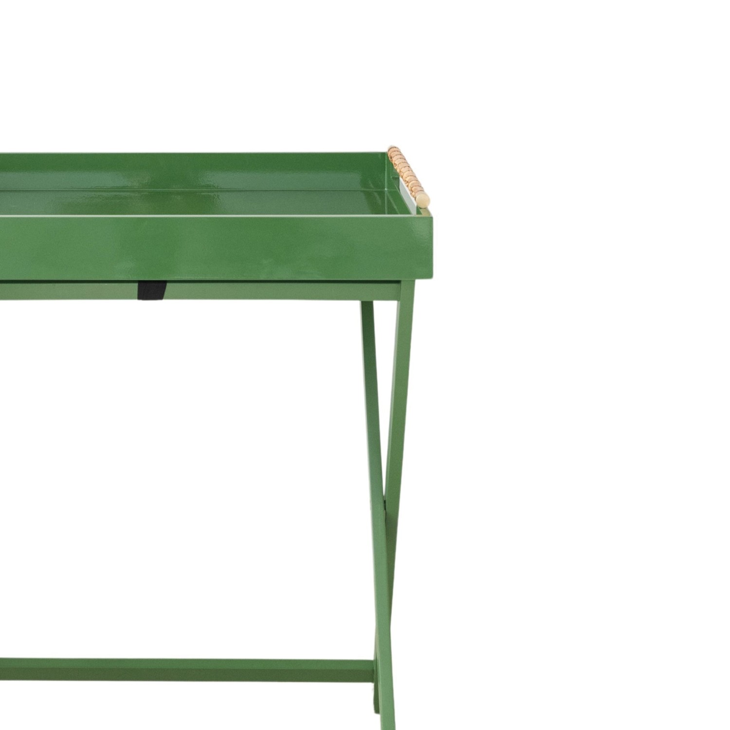 Folding Removable Tray Table w/ Bamboo Handles, Green, KD