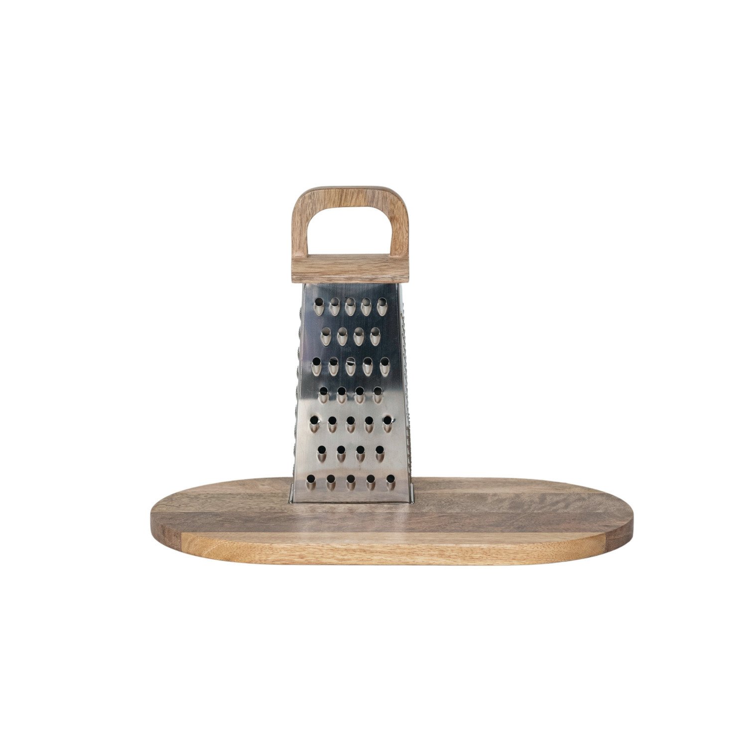 Stainless Steel Grater w/ Mango Wood Cheese/Cutting Board, Set of 2