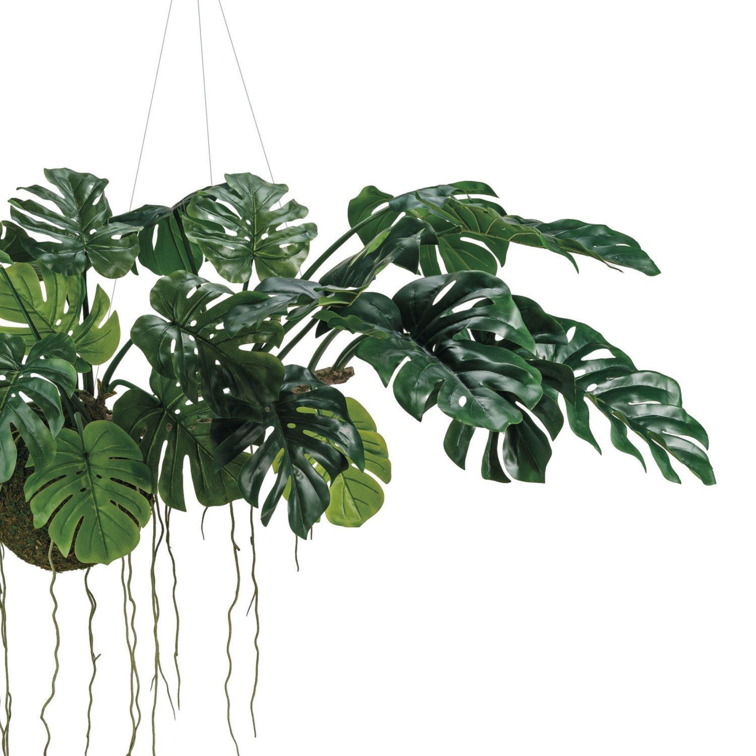 Hanging Faux Monstera Kokedama