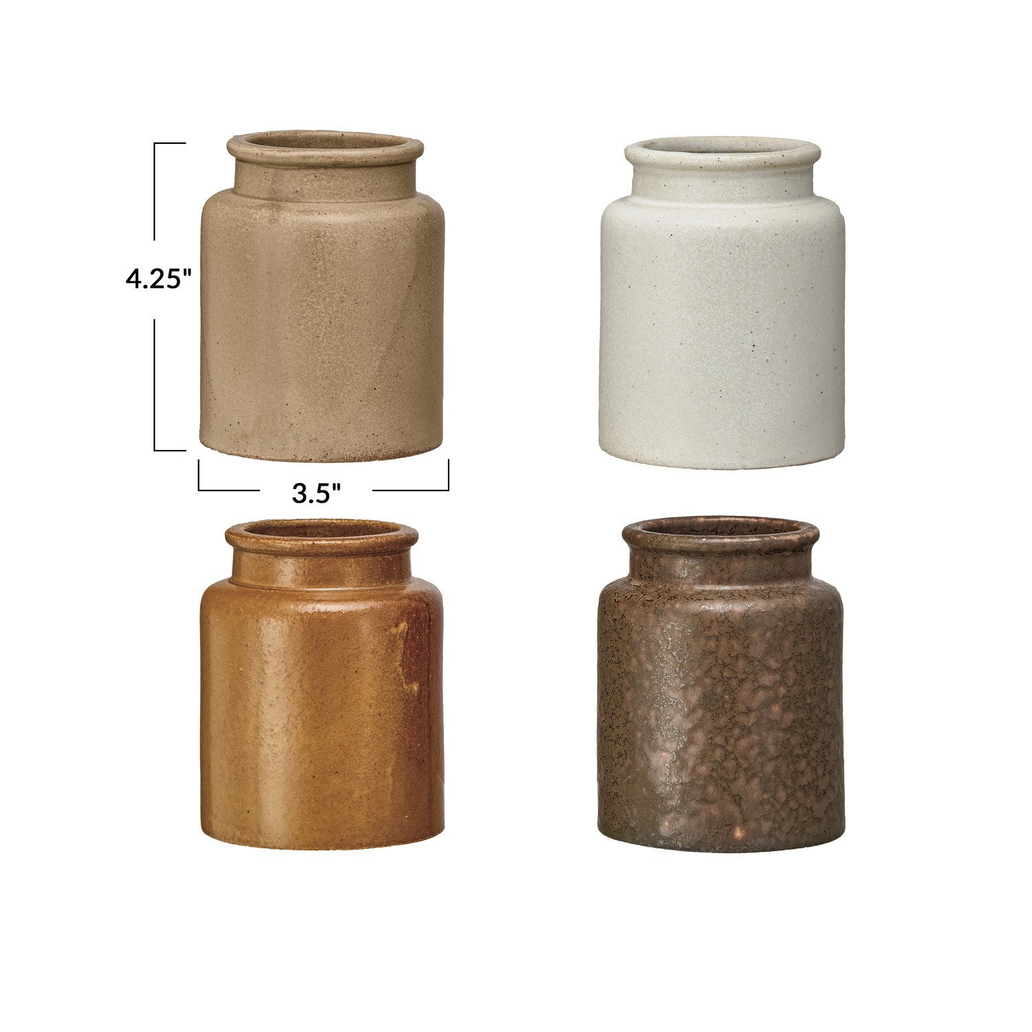 Vintage Reproduction Mustard Crock, 4 Colors (Each One Will Vary)