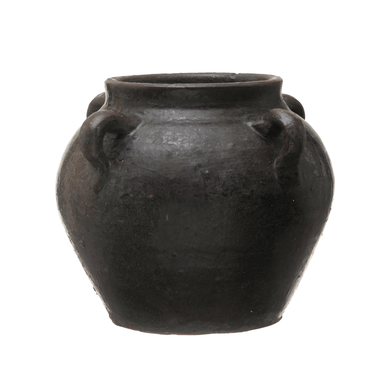 Approximately 7-1/2" Round x 6-3/4"H Found Decorative Clay Jar ...