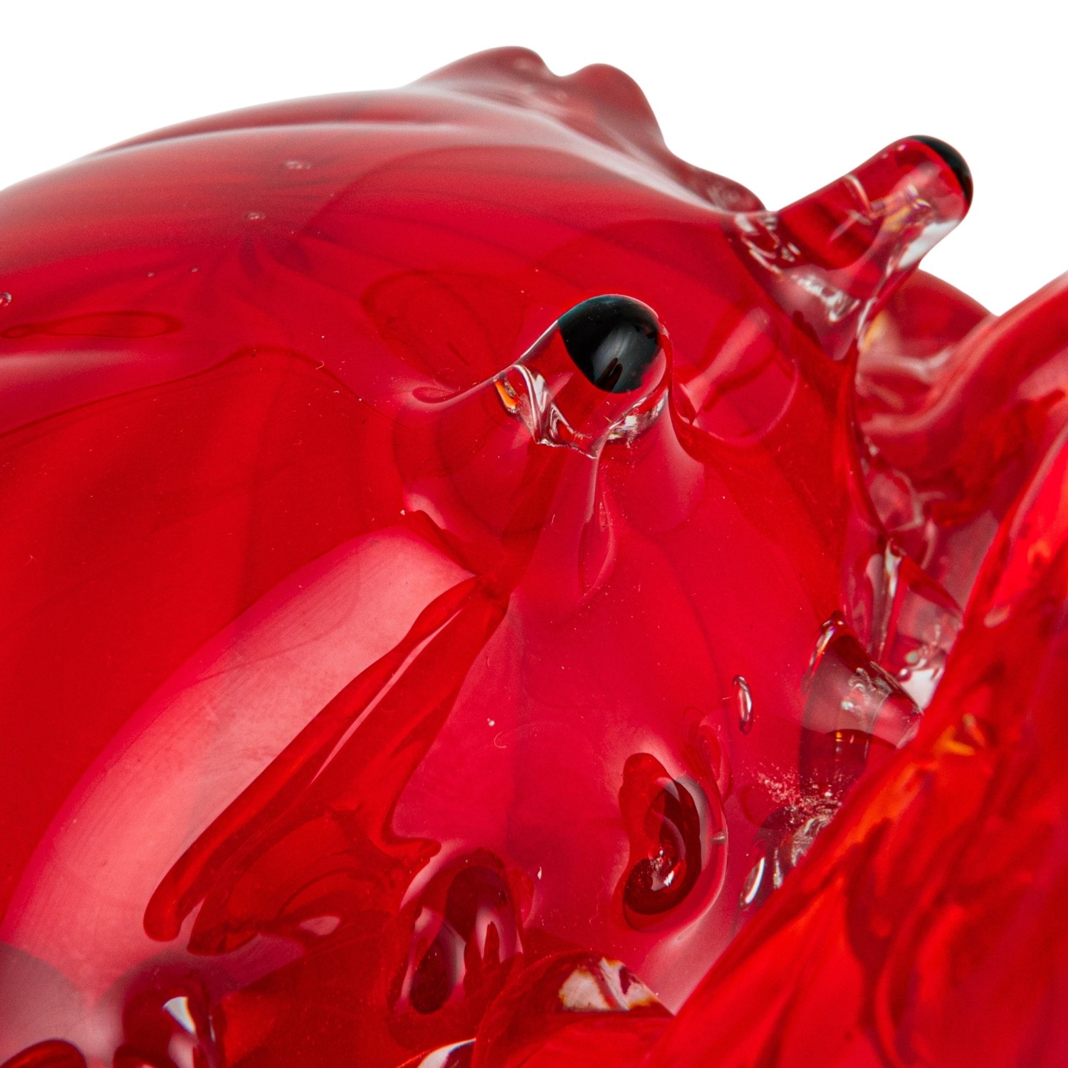 Handmade Art Glass Crab, Red