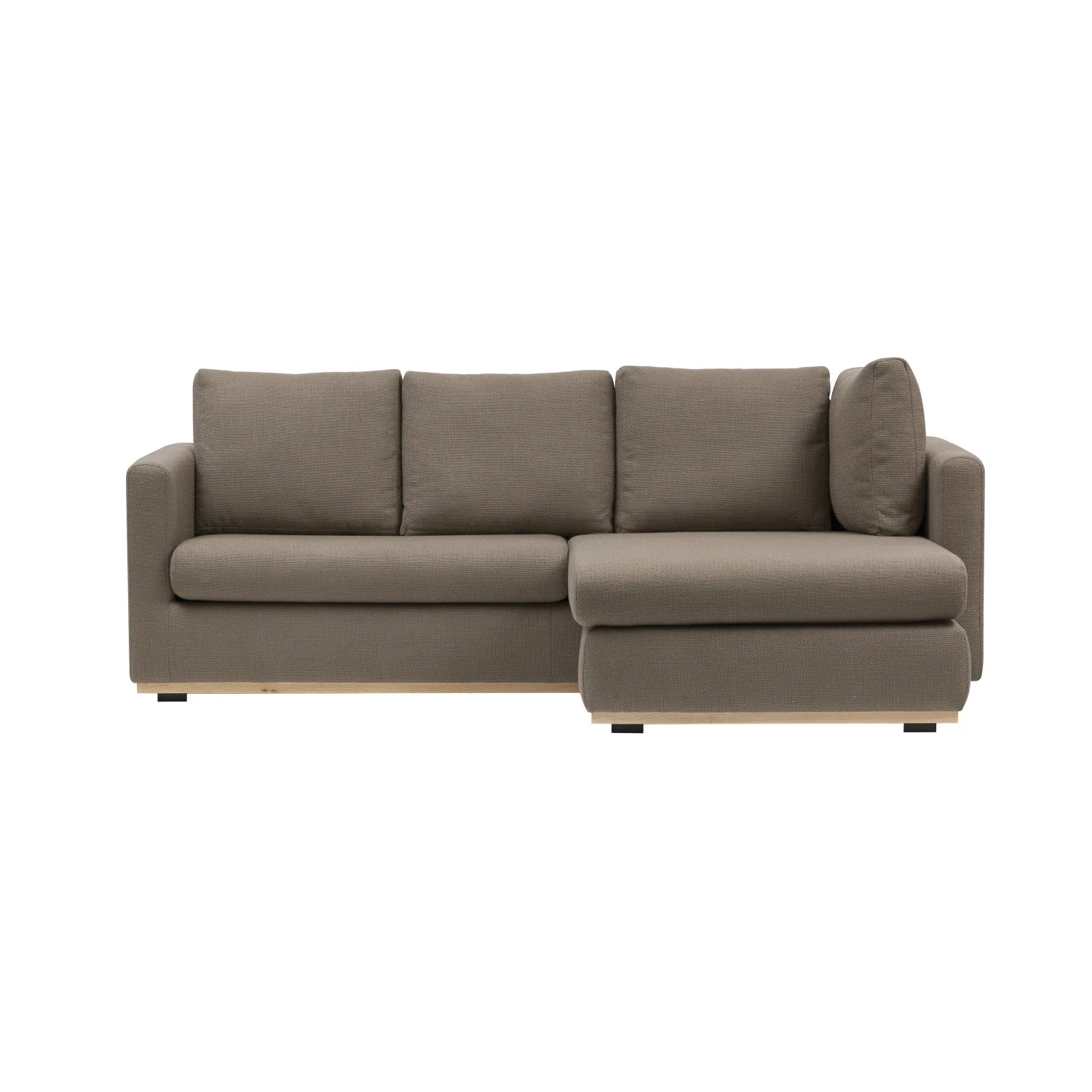 Modern L Shaped Sofa with Interchangeable Chaise Lounge and Wood Trim ...
