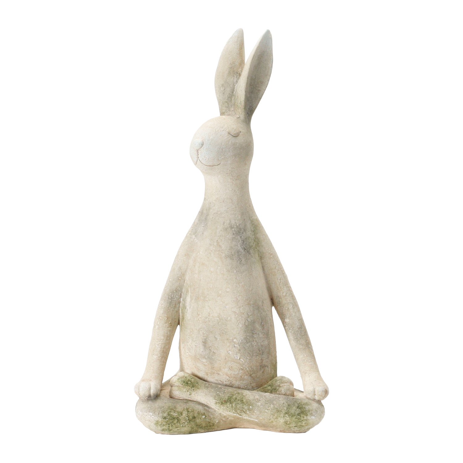 12"H - 16-3/4"H Resin Yoga Rabbit, Distressed Antique White Finish, 3 ...