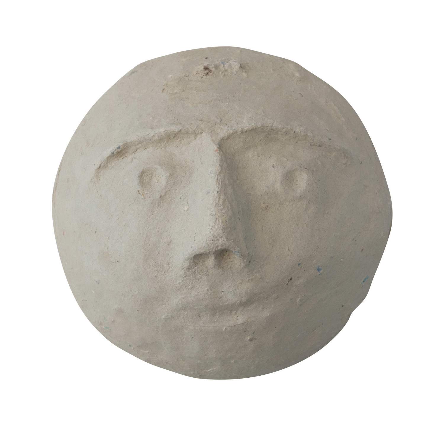 8" Round x 3-1/2"D Paper Mache Face Wall Décor (Each One Will Vary)
