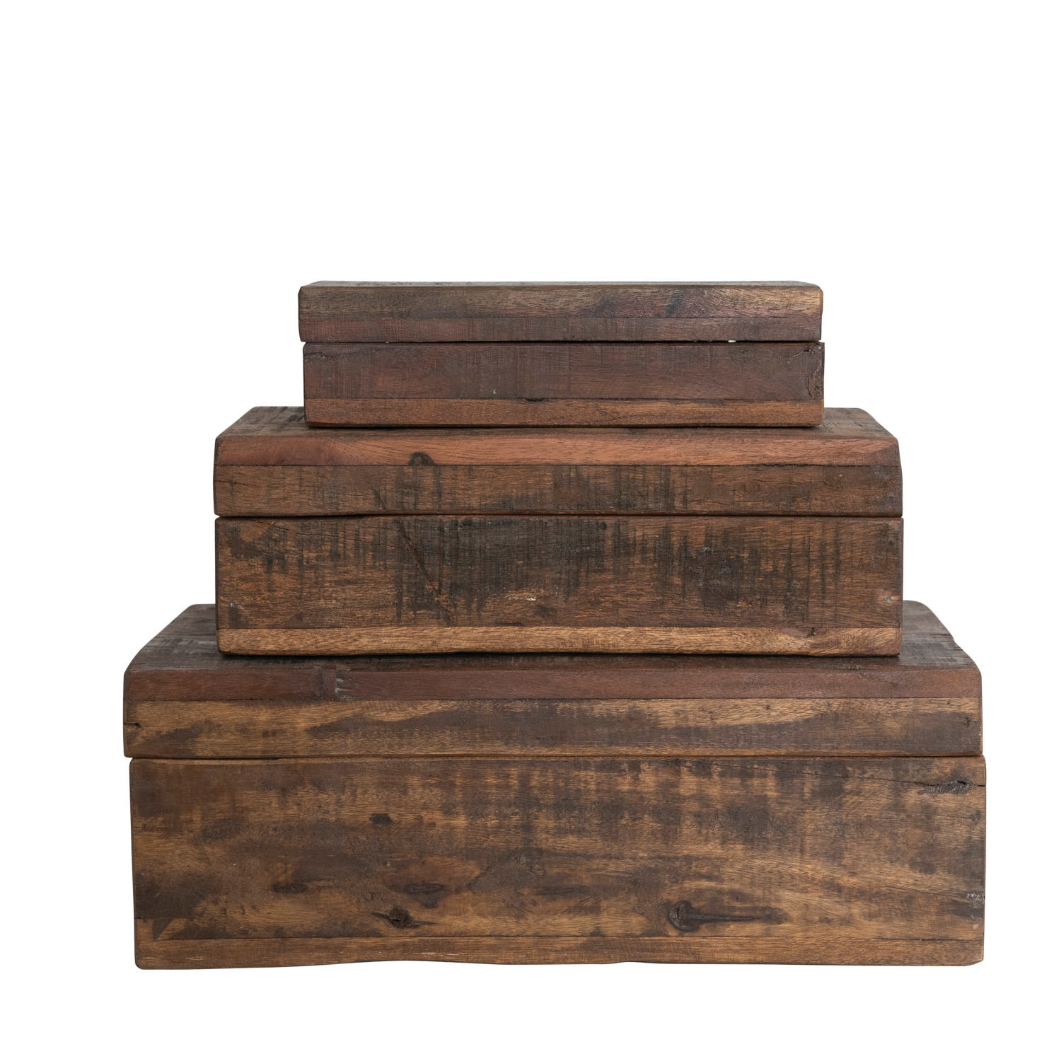 Reclaimed Wood Boxes, Set of 3