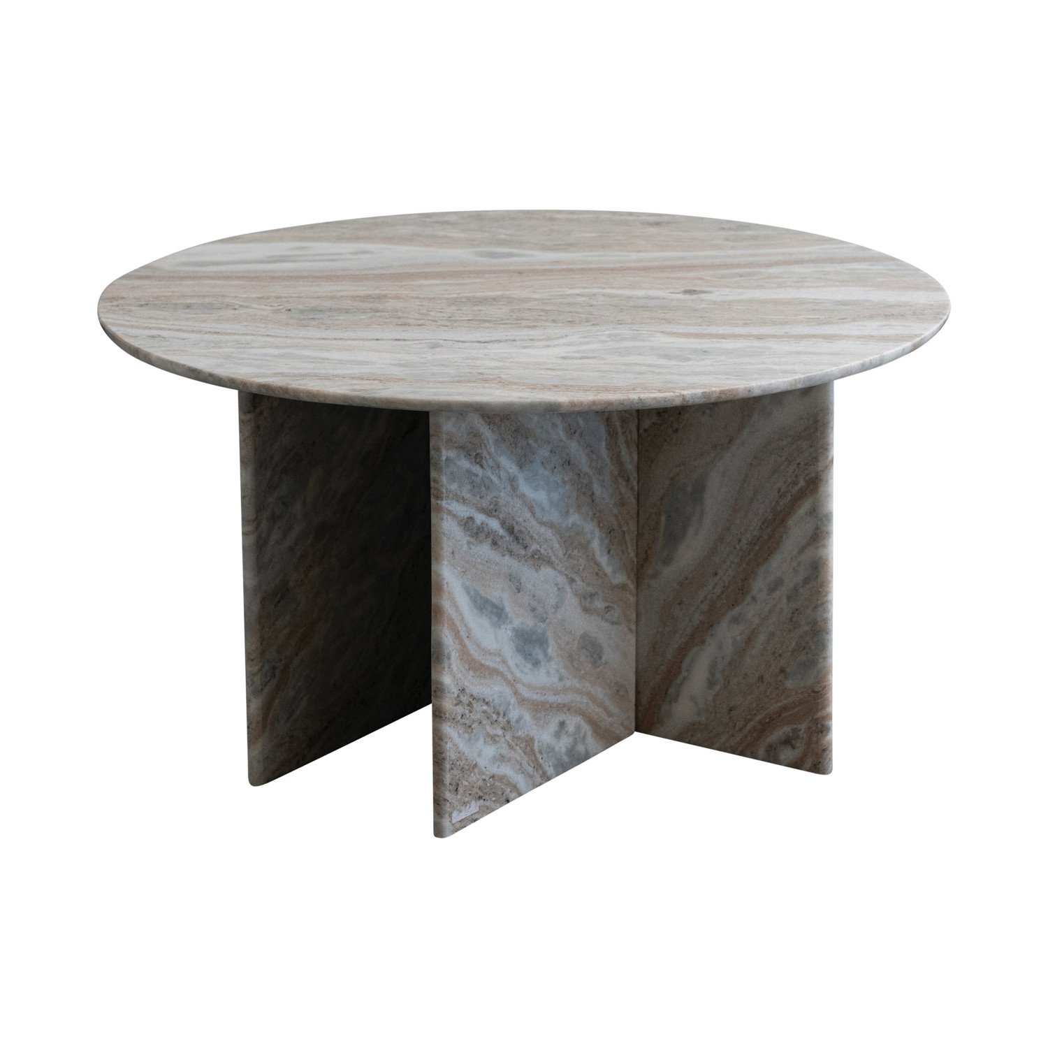 30" Round x 16"H Marble Table w/ Interlocking Base, Mint Chocolate ...